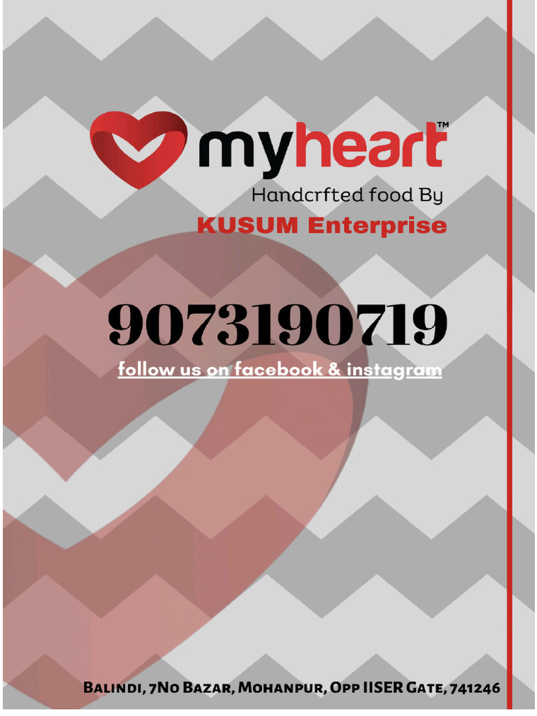 Update My Heart Menu August 2023 | PDF