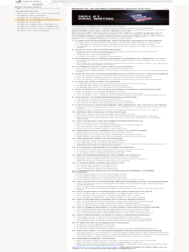 03-Module #3 - 25 Headline Templates Anyone Can Use | PDF