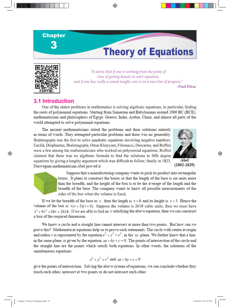 Theory of Quadratic Equations | PDF | Polynomial | Quadratic Equation