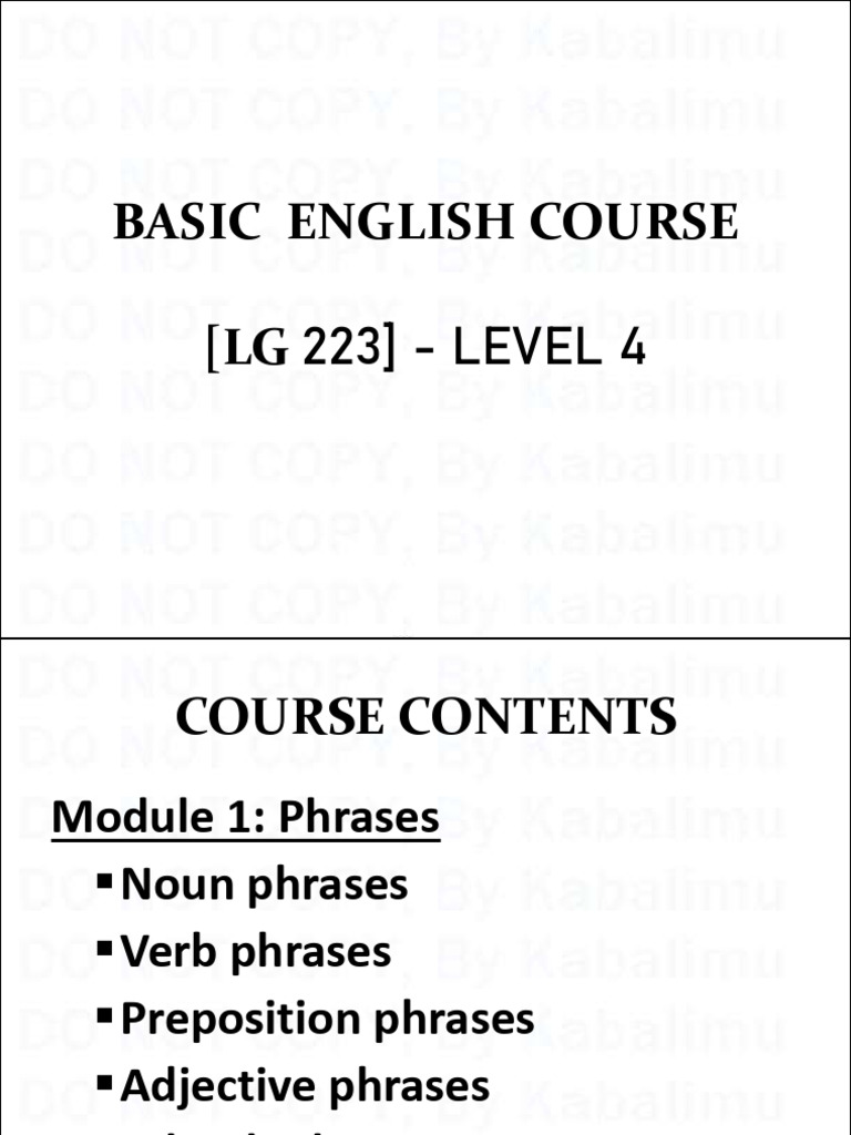 Basic English | PDF | Adverb | Clause
