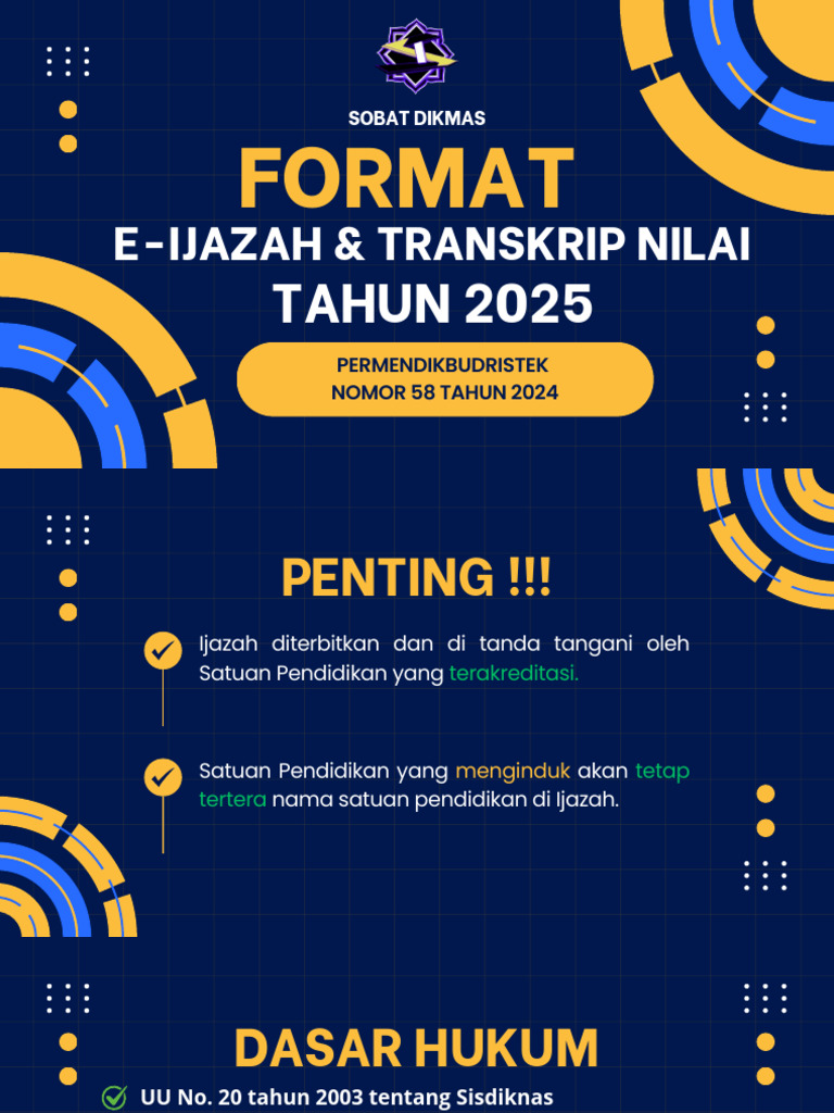 Format Ijazah & Transkrip Nilai 2025 | PDF