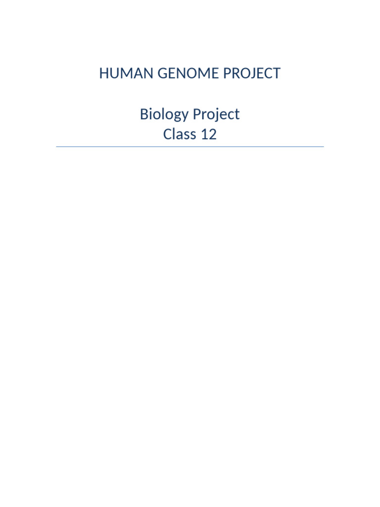 Human Genome Project Overview for Class 12 | PDF | Human Genome | Genetics