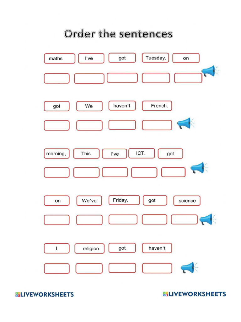 Order The Sentences | PDF