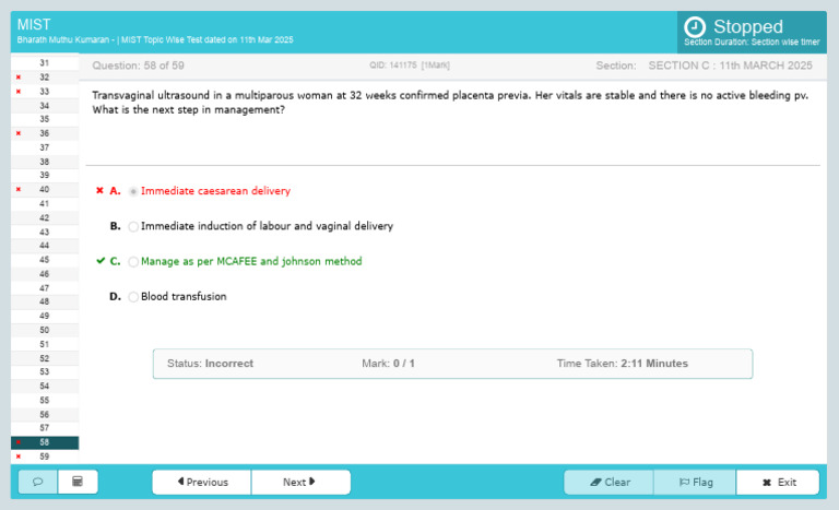 MIST Test: Placenta Previa Management | PDF