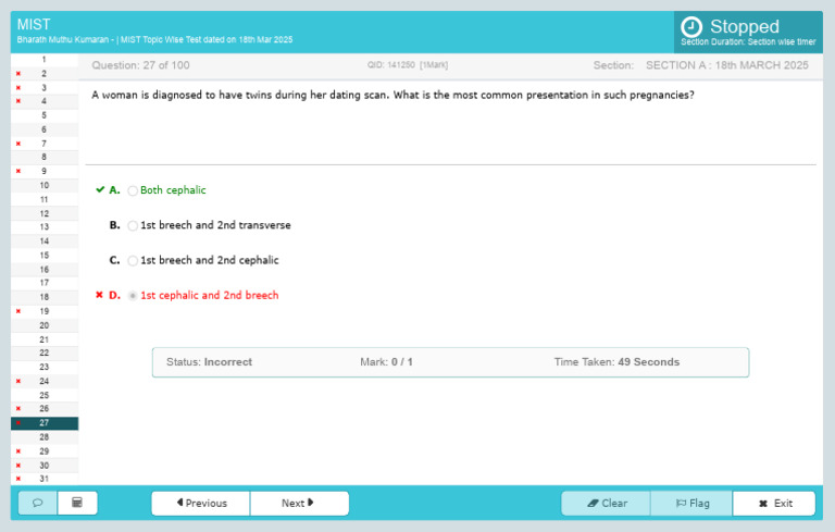 MIST MIST Topic Wise Test Dated On 18th Mar 2025 11 | PDF