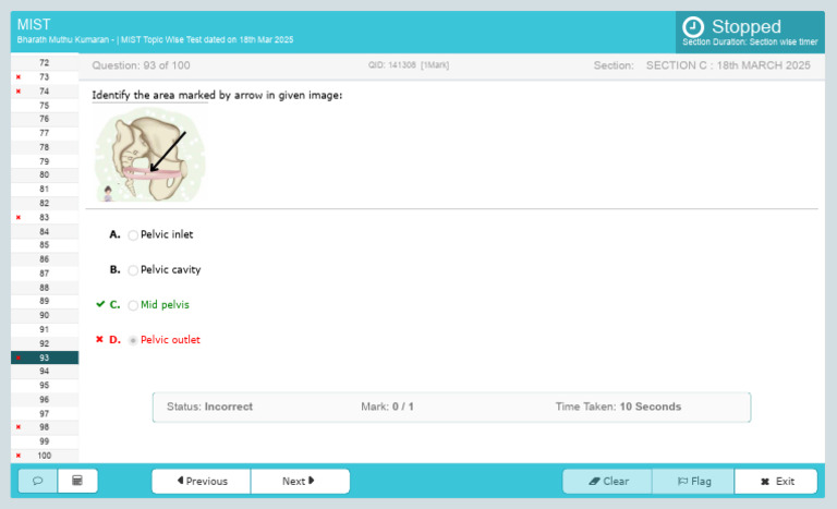 MIST MIST Topic Wise Test Dated On 18th Mar 2025 4 | PDF