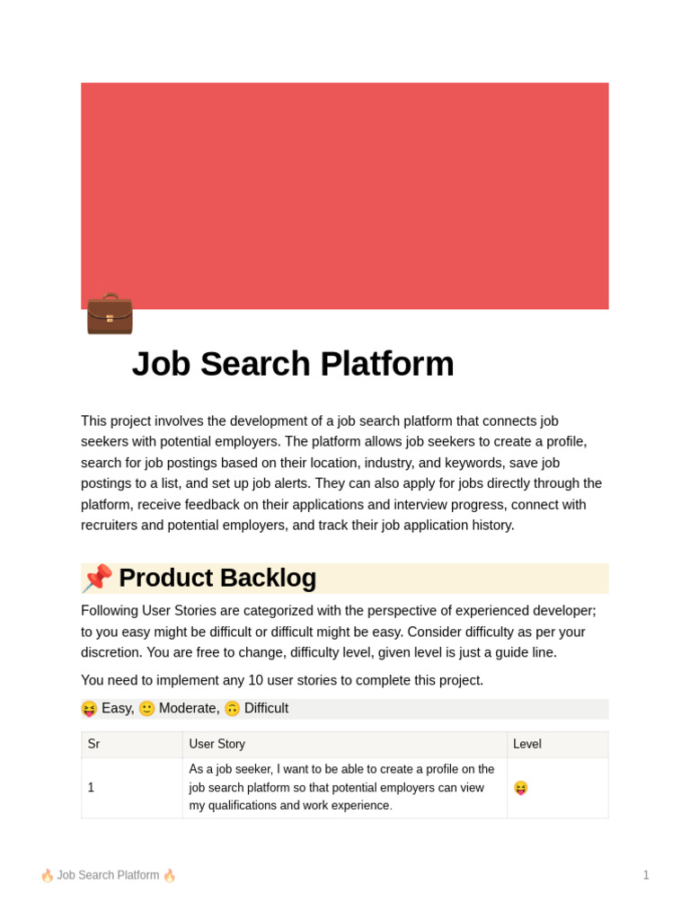 Job Search Platform Development Guide | PDF | Recruitment | Databases
