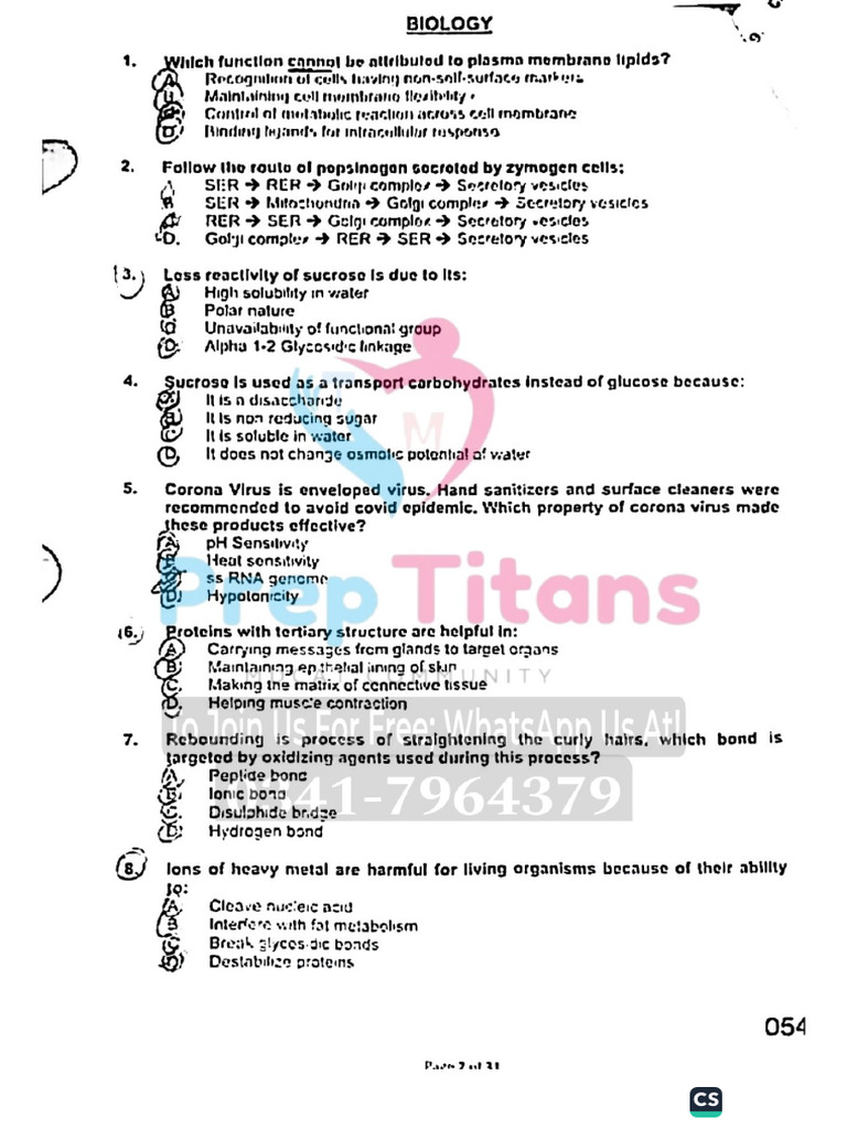 NUMS MDCAT 2024 (Complete Original PDF | PDF