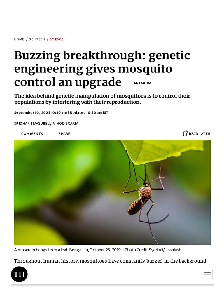 Buzzing Breakthrough - Genetic Engineering Gives Mosquito Control An ...