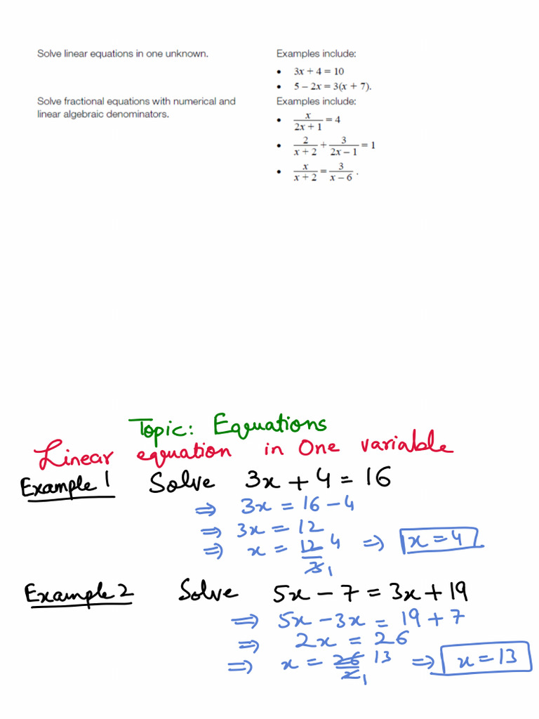 Algebra (Equations 1) (12!06!2025) | PDF