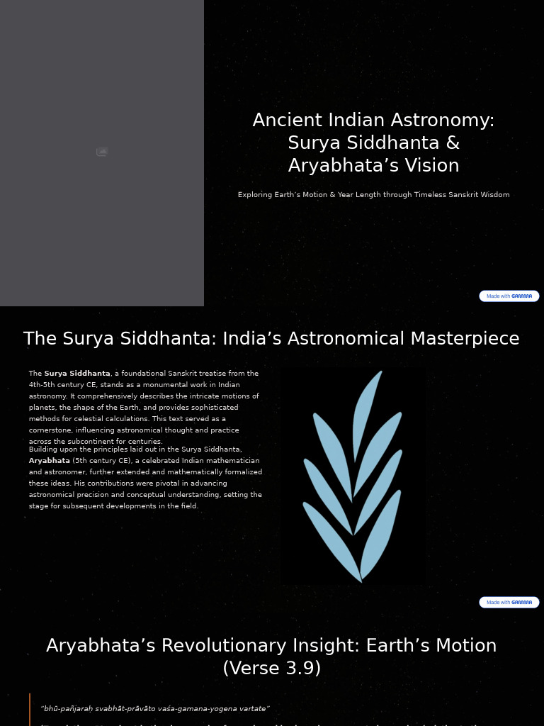 Ancient Indian Astronomy Surya Siddhanta and Aryabhatas Vision | PDF | Heliocentrism | Astronomy