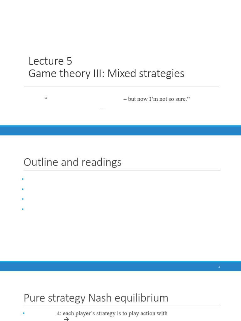 Understanding Mixed Strategies in Game Theory | PDF | Systems Theory ...