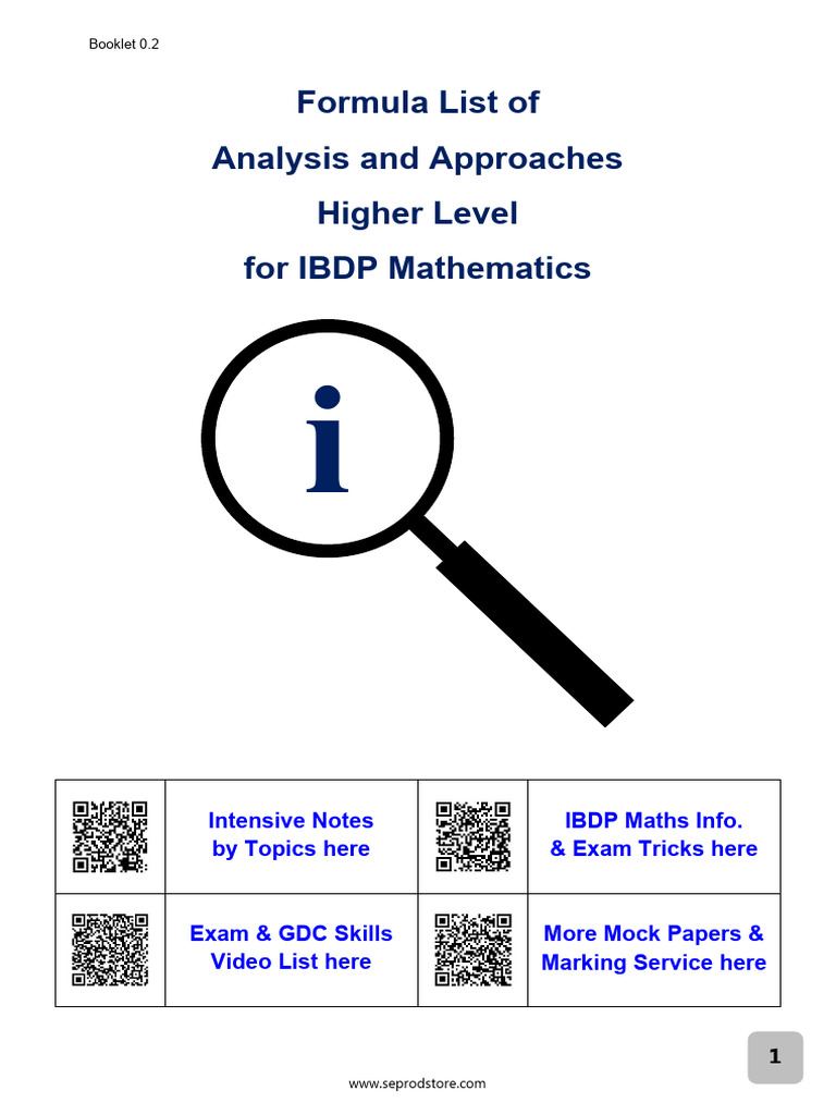 IBDP Mathematics HL Formula Guide | PDF | Quadratic Equation ...