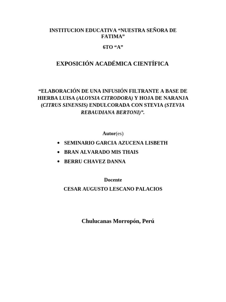 Azucena Proyecto | PDF | Té | Papel