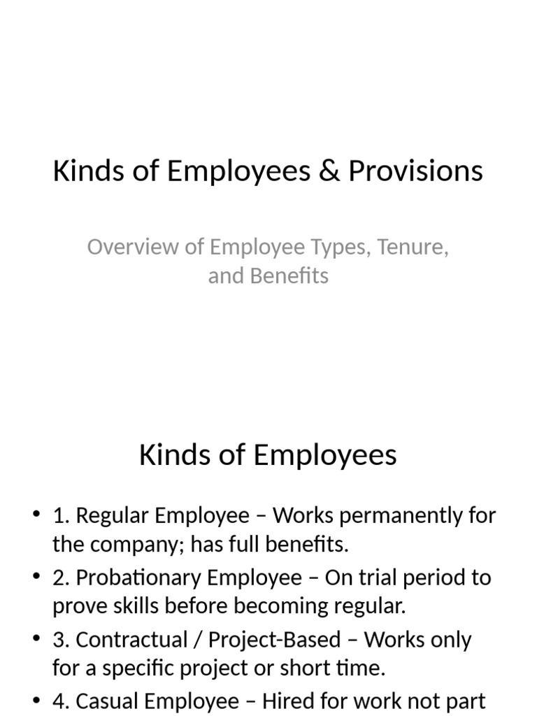 Types of Employees and Benefits Overview | PDF