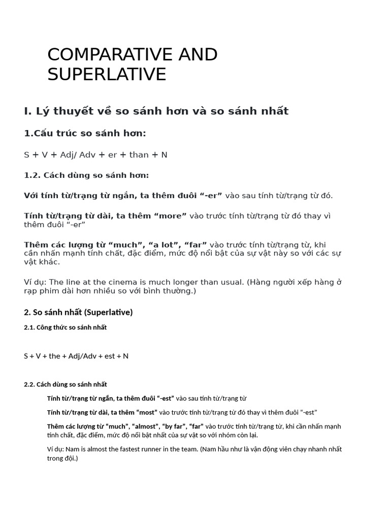 Comparative and Superlative Structures Guide | PDF