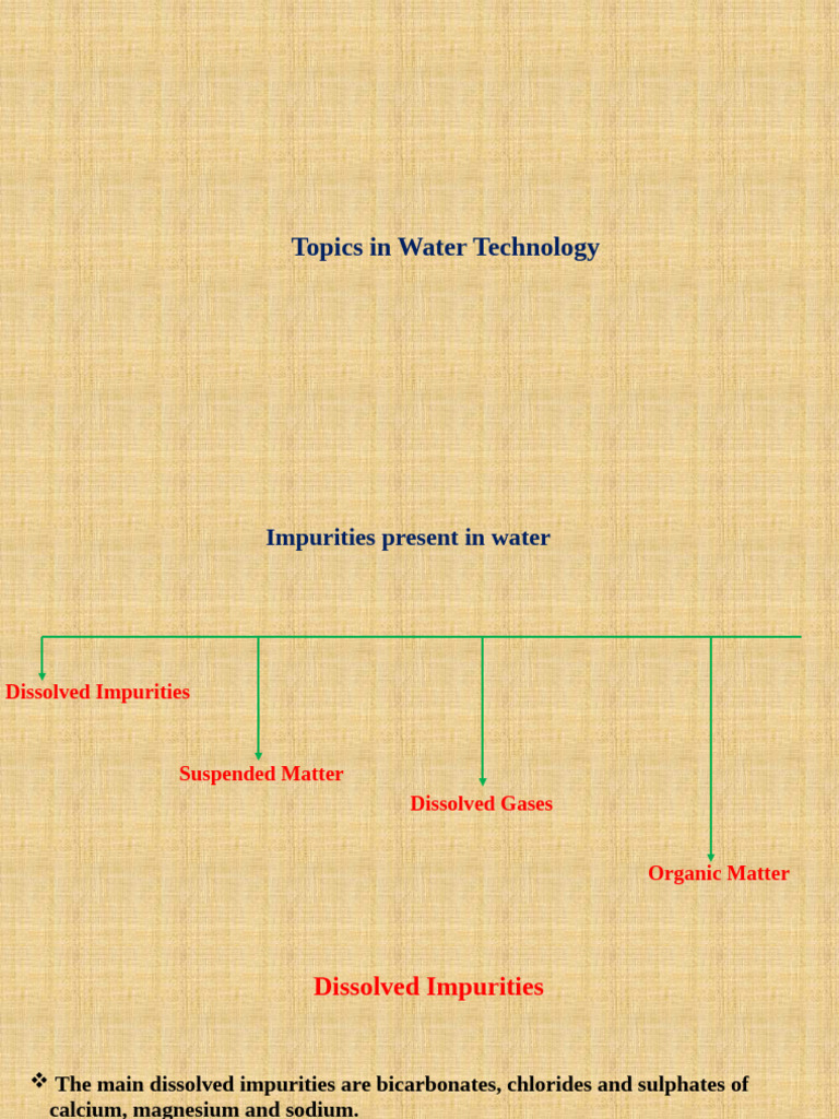 Water Technology: Impurities & Treatment | PDF | Sewage Treatment ...