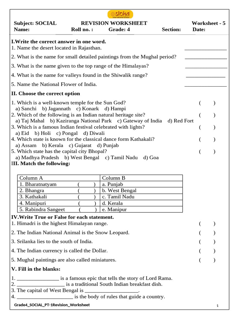Grade4 SOCIAL Ls.4 Worksheet2025 | PDF