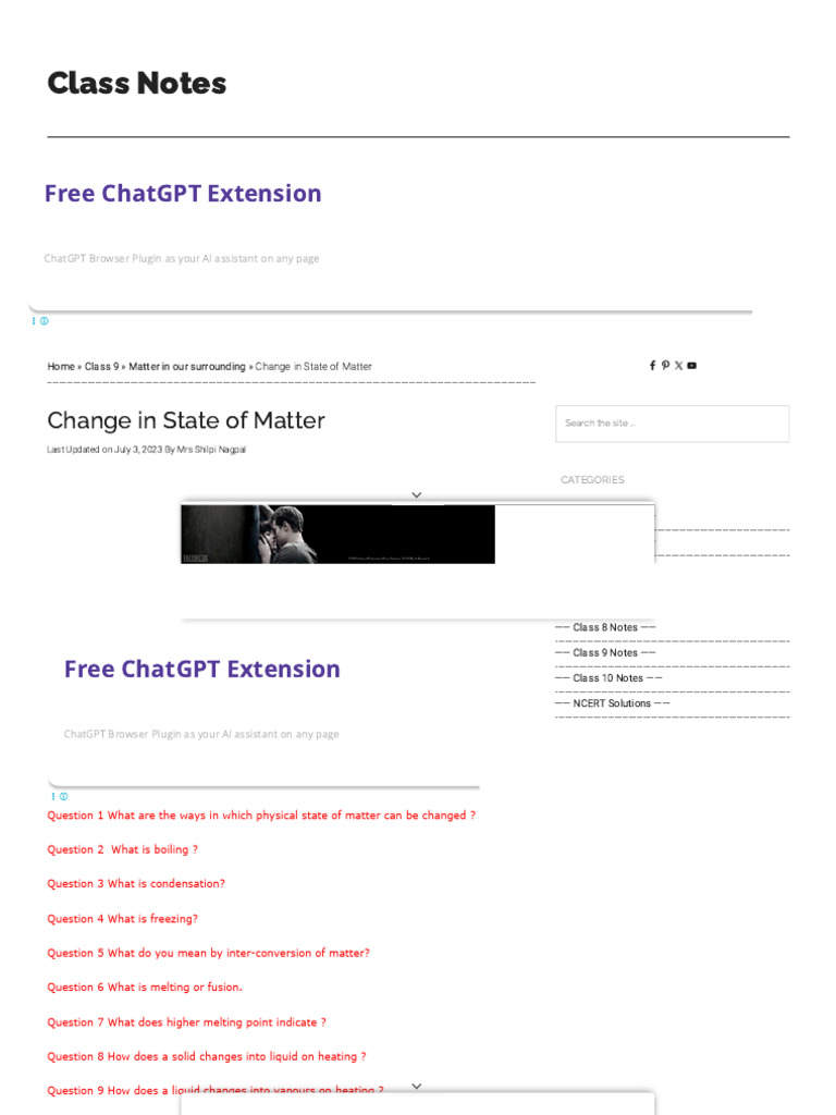 Change in State of Matter Explained | PDF | Melting | Boiling