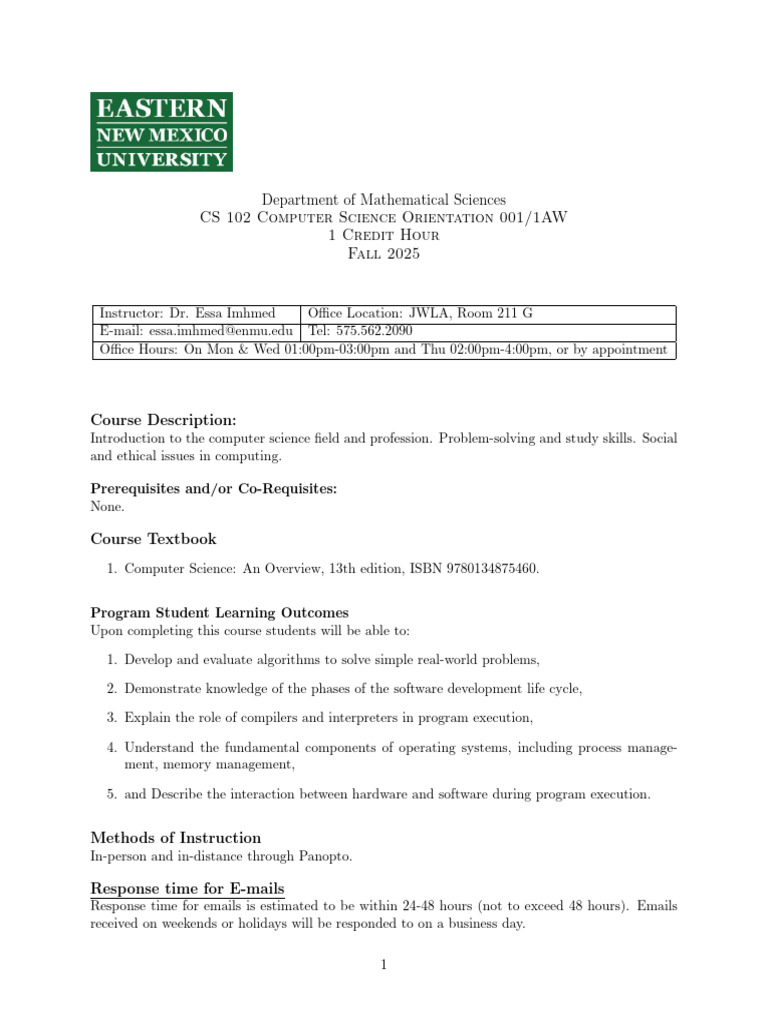 F25 CS102 Syllabus | PDF | Mobile App | Google Play