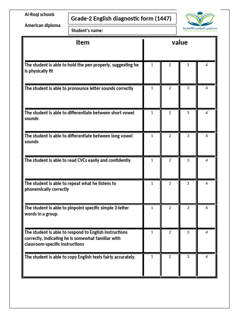 Diagnostic Form | PDF