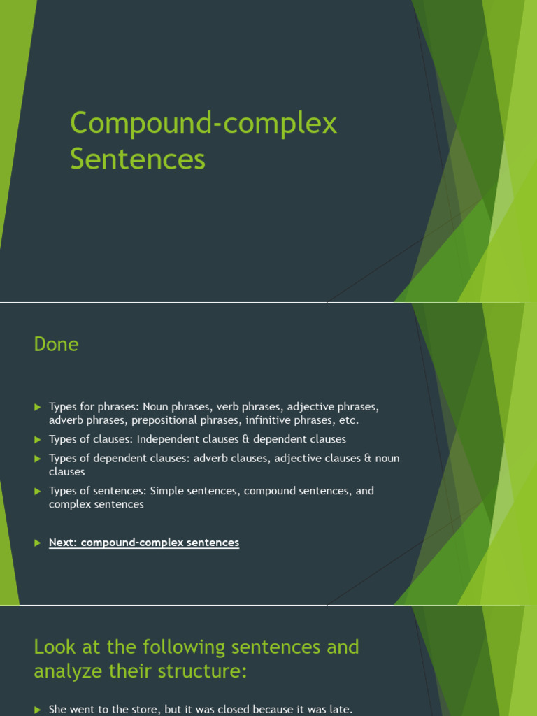 Understanding Compound-Complex Sentences | PDF | Adverb | Languages
