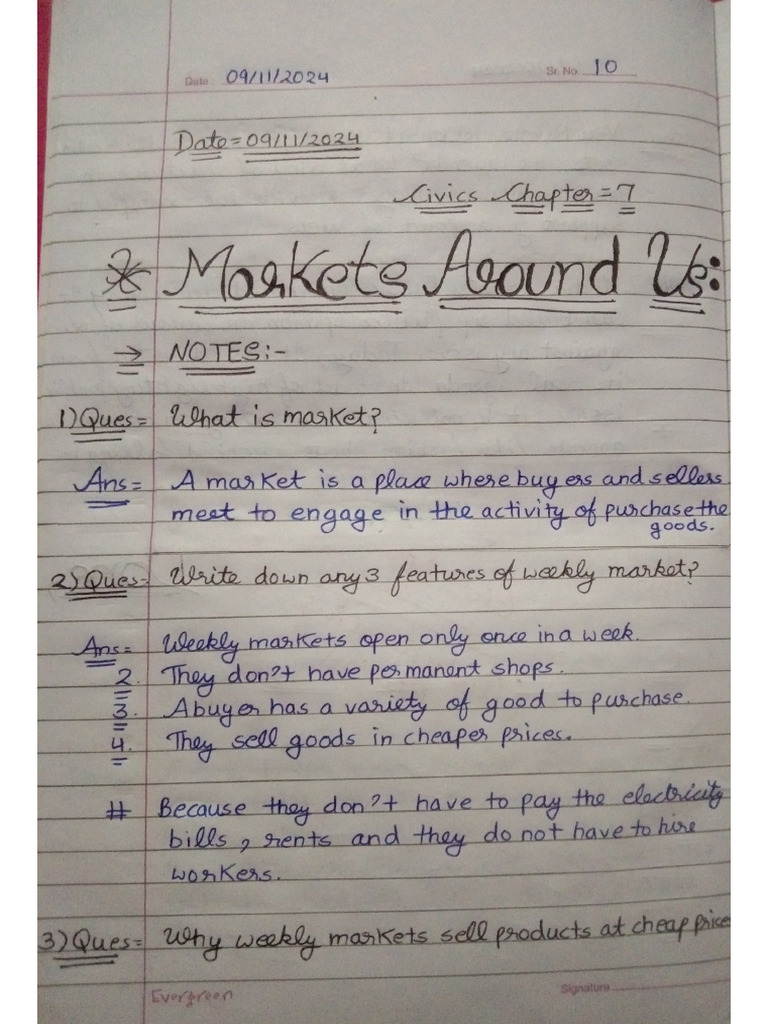 Civics Chapter 7 Markets Around Us Notes and Book Question Answers | PDF