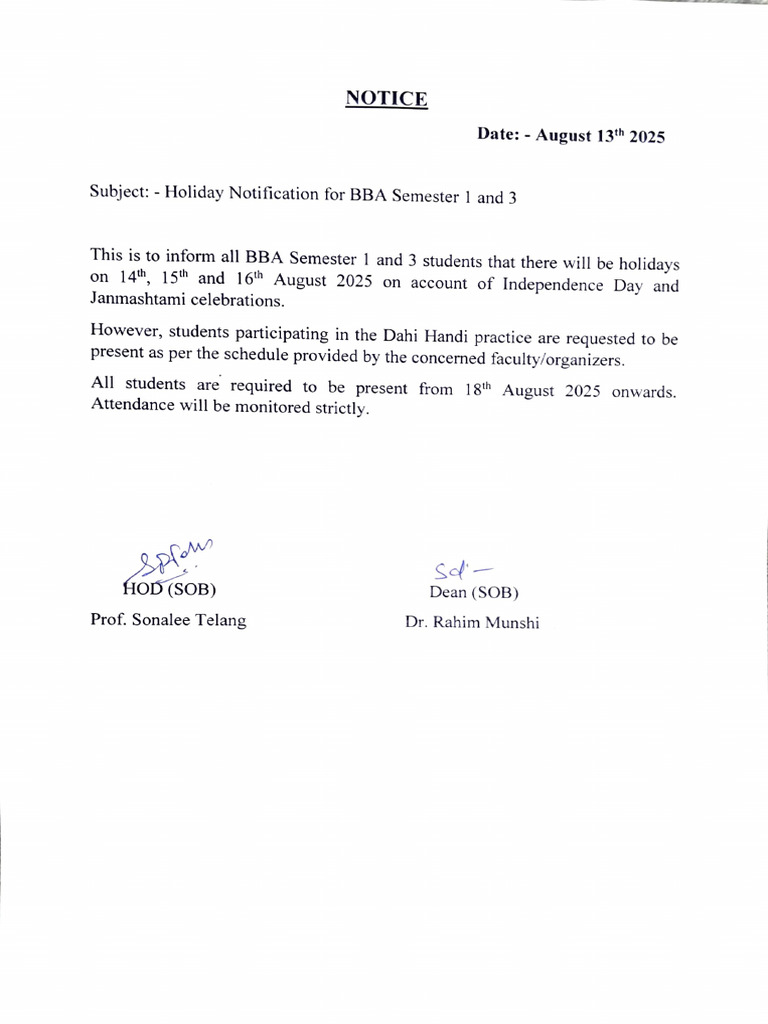 Notice 13th Aug | PDF