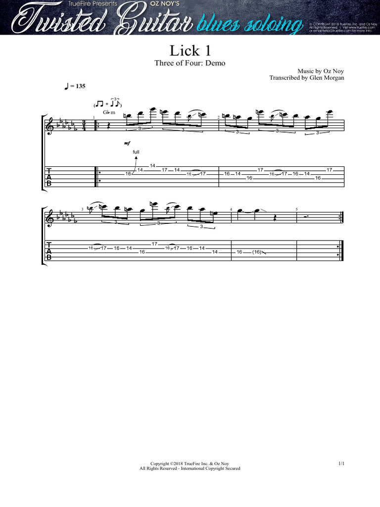 Lick 1: Three of Four: Demo | PDF