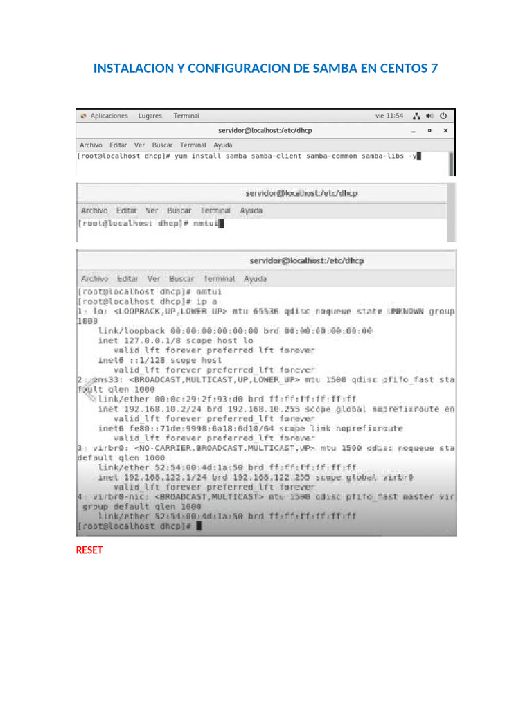Instalacion y Configuracion de Samba en Centos 7 | PDF