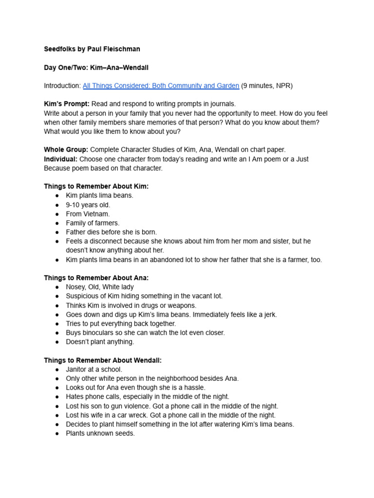 Seedfolks by Paul Fleischman July 28, 2025-August 1, 2025 | PDF