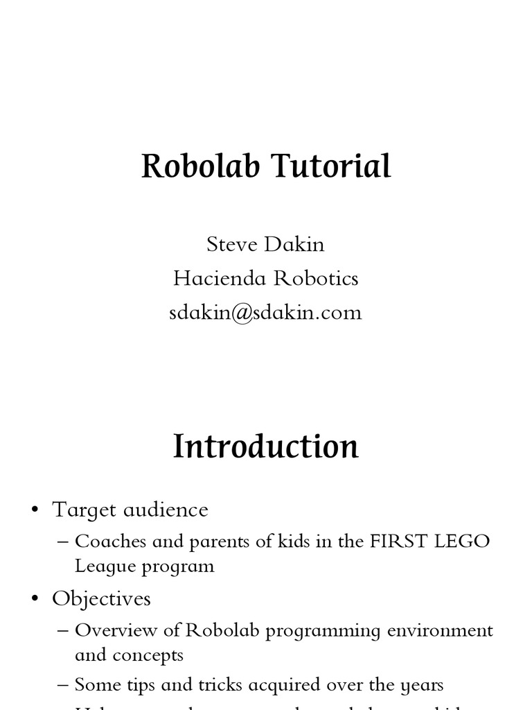 Robolab Tutorial Slides | PDF | Subroutine | Control Flow