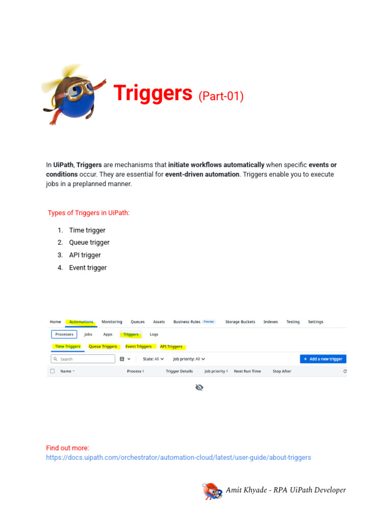 UiPath Triggers Overview and Types | PDF | Automation | Gmail