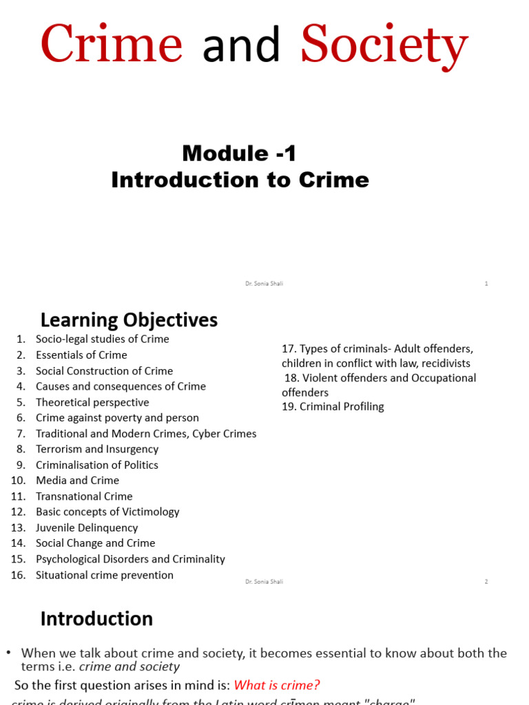 Understanding Crime and Society Concepts | PDF | Mens Rea | Crimes