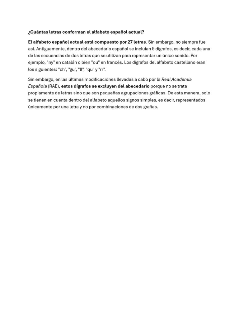 Letras del abecedario español: 27 | PDF