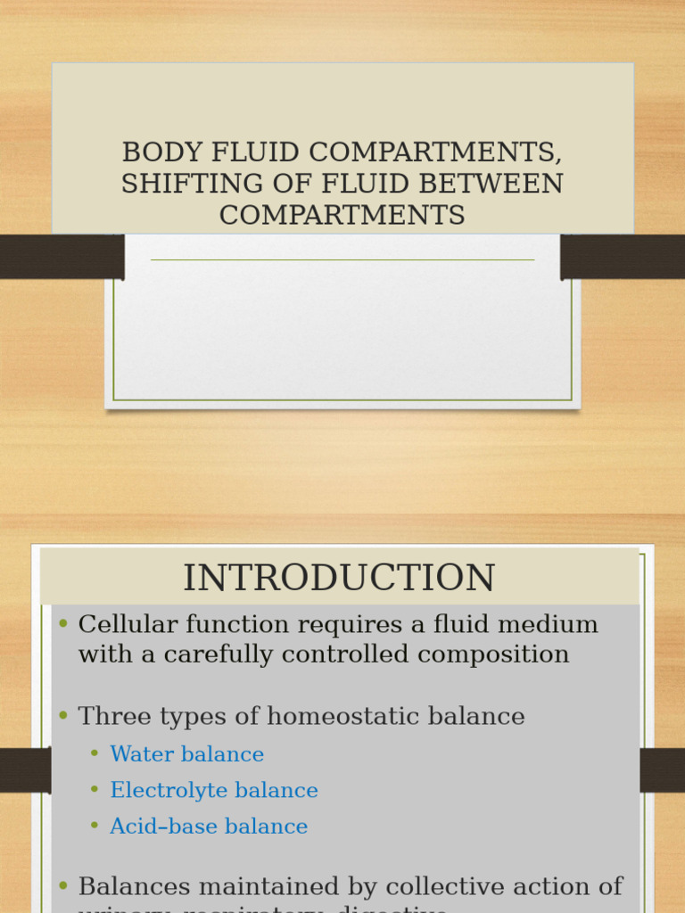 BMS 1104 - Body Fluid Compartments and Movements MBCHB I BNS 1 | PDF ...