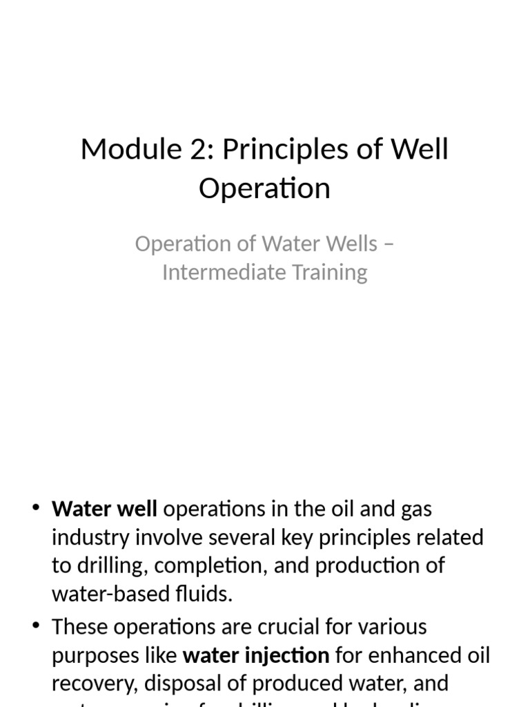 Water Well Operation Principles Guide | PDF | Aquifer | Casing (Borehole)