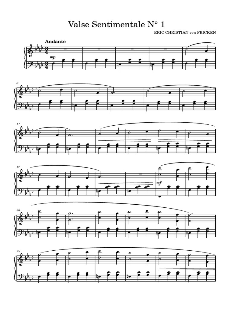 Valse Sentimentale by Eric von Fricken | PDF