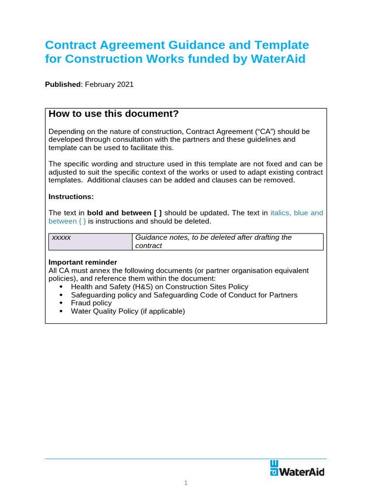 Contract Agreement Guidance and Template | PDF | Damages | Employment
