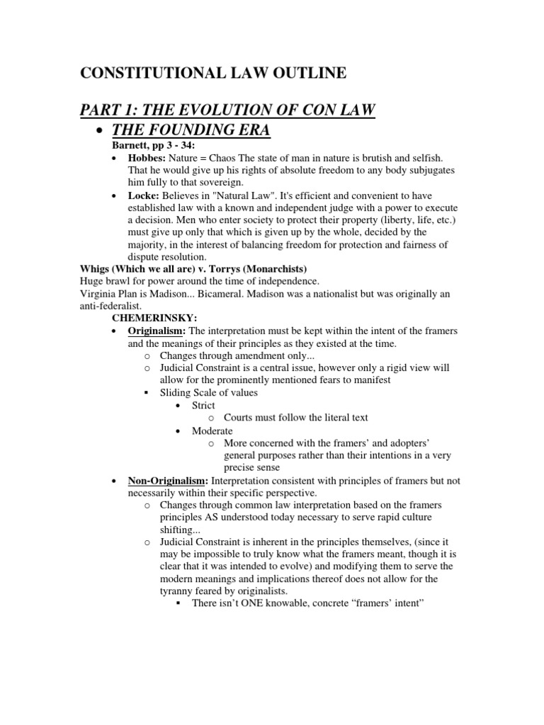 Part 1: The Evolution of Con Law | PDF | Commerce Clause | Fourteenth ...