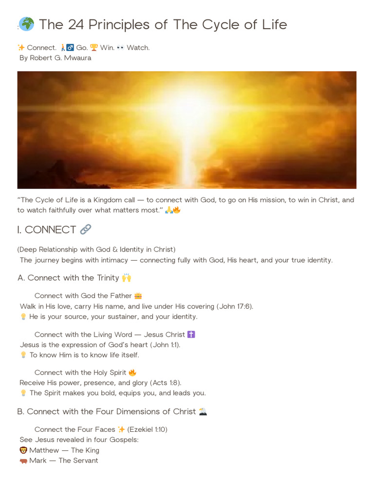 24 Principles of Life's Cycle | PDF | Jesus | Disciple (Christianity)