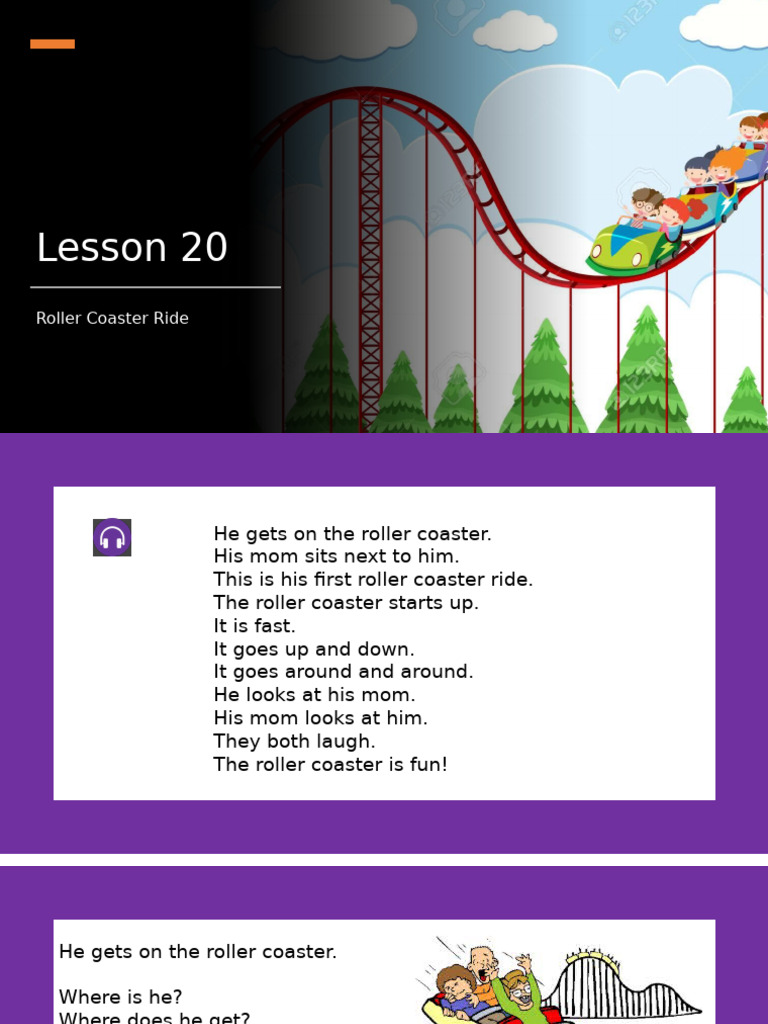 A1 Lesson 20 - Roller Coaster Ride | PDF | Amusement Rides | Roller ...