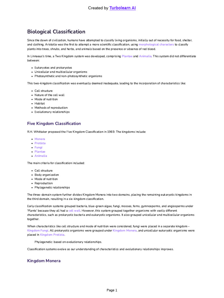Biological Classification | PDF | Fungus | Bacteria