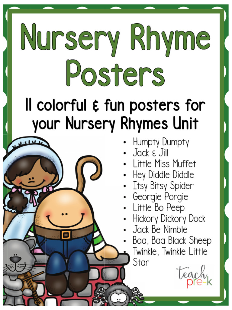 11 Colorful & Fun Posters For Your Nursery Rhymes Unit | PDF | English ...