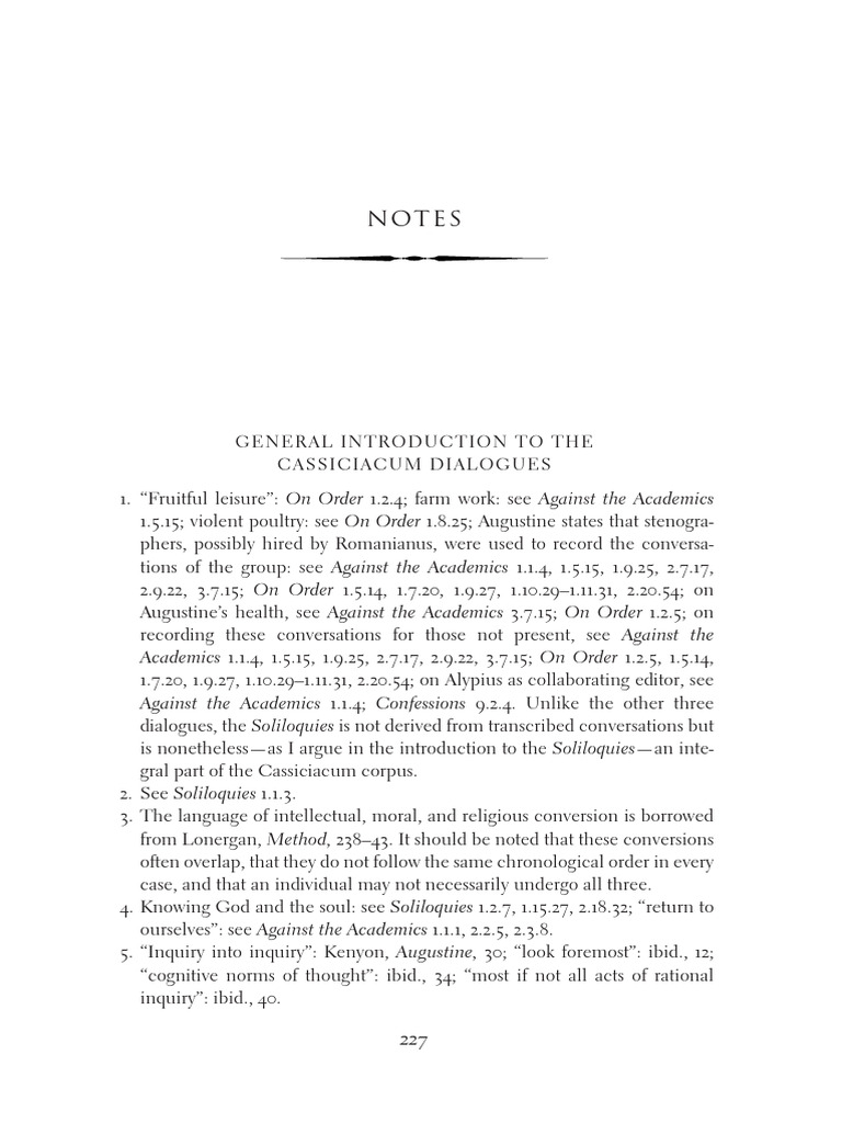 Overview of Cassiciacum Dialogues | PDF | Augustine Of Hippo | Plato