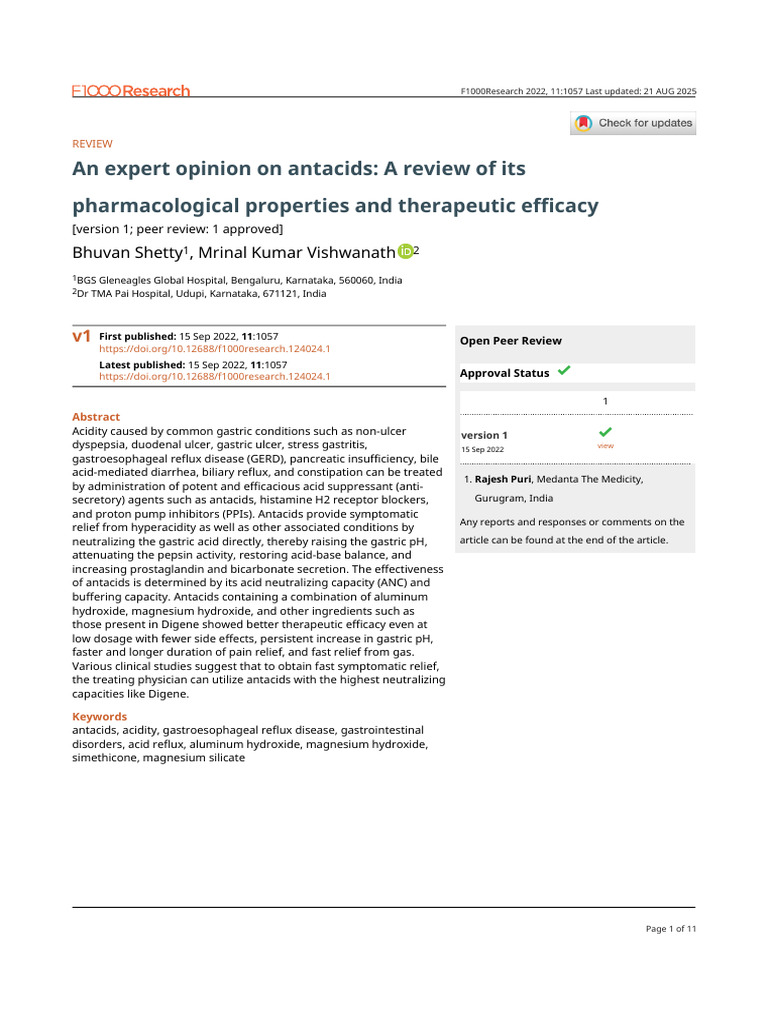 Mrinal Kumar Vishwanath | PDF | Gastroesophageal Reflux Disease | Heartburn