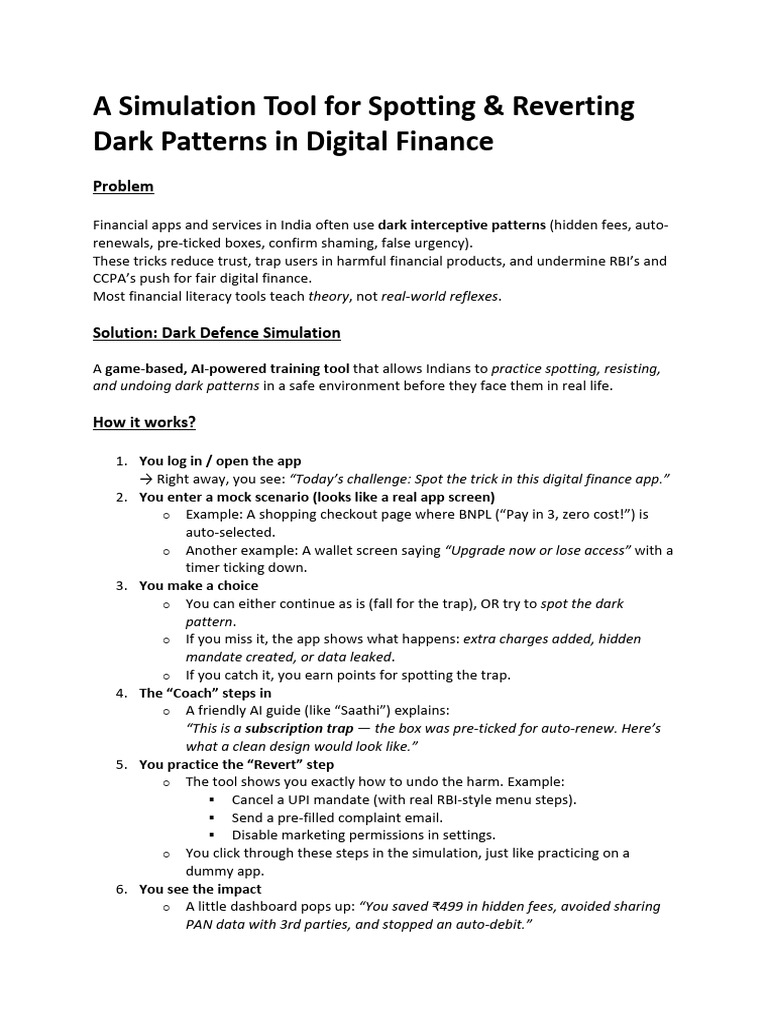 Simulation Tool - Digital Financial Literacy | PDF