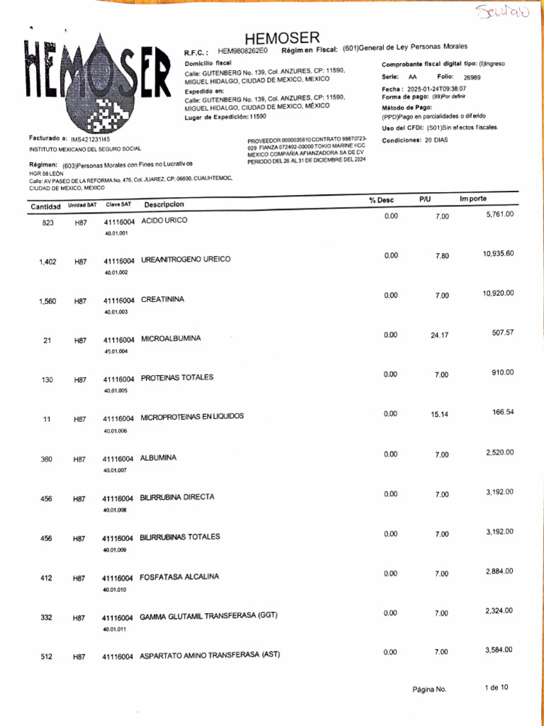 Hemoser 2025-01-24T09 38 | PDF | Hormona estimulante de la tiroides ...