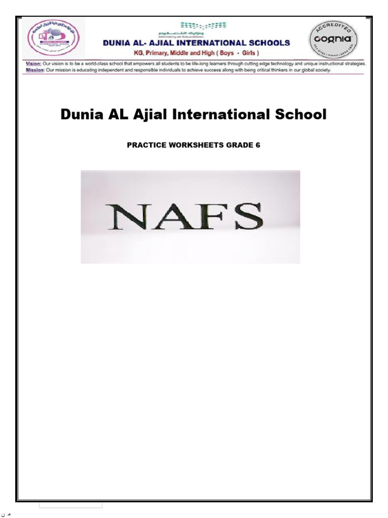 Nafs Worksheets GR 6-Test 1 | PDF | Fruit | Orange (Fruit)