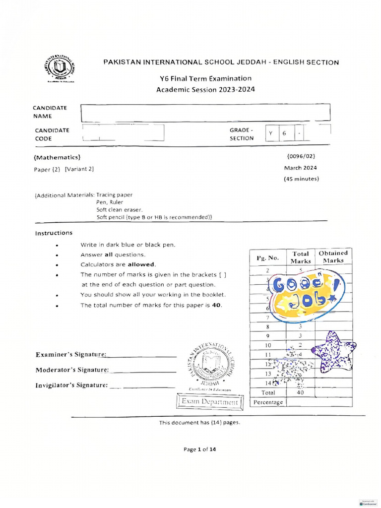 Math Mock Exam P2 2024 | PDF
